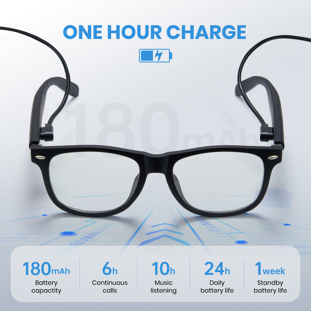 Cyxus Smart Glasses AI Real-Time Translation Play Music Take Calls 24h ...